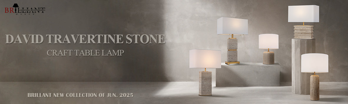 2025 June Launch: "DAVID TRAVERTINE STONE CRAFT TABLE LAMP" Collection ...